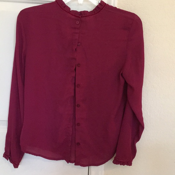 BONGO | Tops | Button Back Blouse Wine Colored | Poshmark